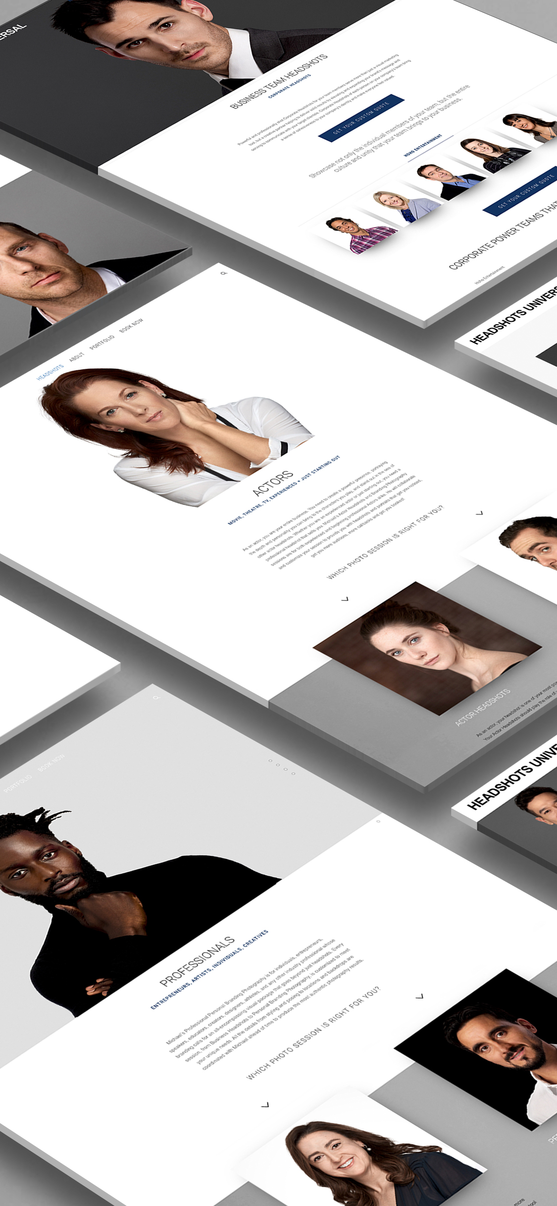 HEADSHOTS UNIVERSAL – WEBSITE, PRODUCT DESIGN - STUDIO BROSNAN